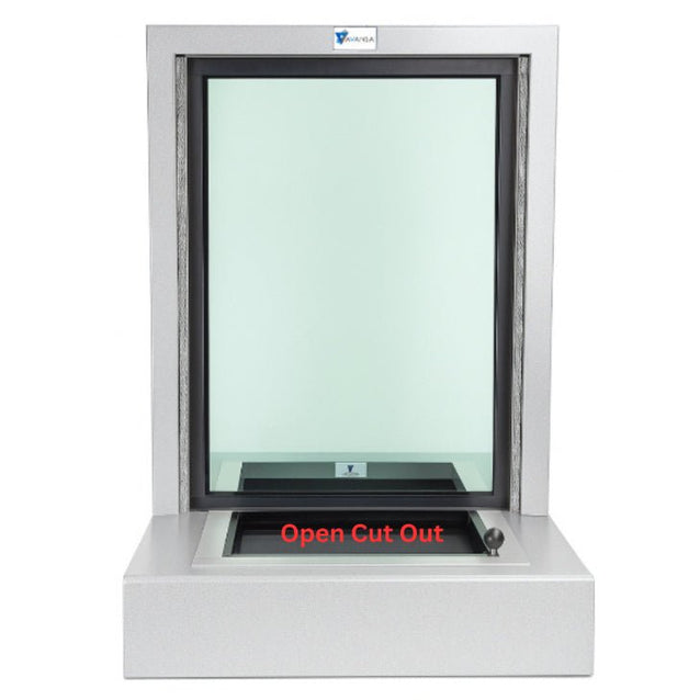 Bulletproof Cashier Pay Window - Steel Counter (38mm Glass)
