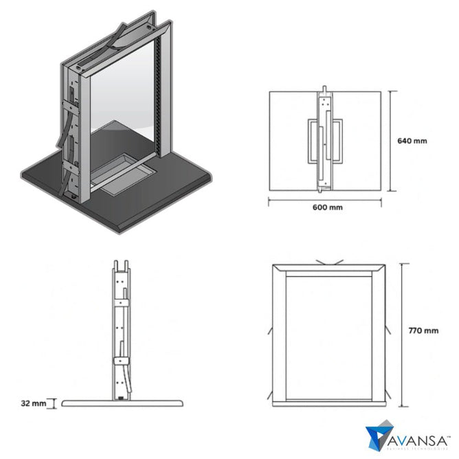 Avansa Petrol Station bulletproof Pay Window - 38mm BRG